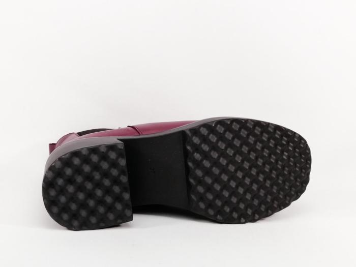 Bottine Femme Cuir Prune JORDANA I Pointure Plus