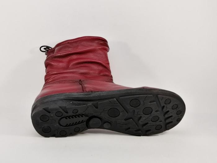 Botte Femme Cuir Très Souple Rouge BRAN'S I Pointure Plus