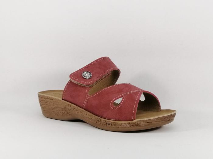 Mule Compensée Femme Rouge Pas Cher I Pointure Plus