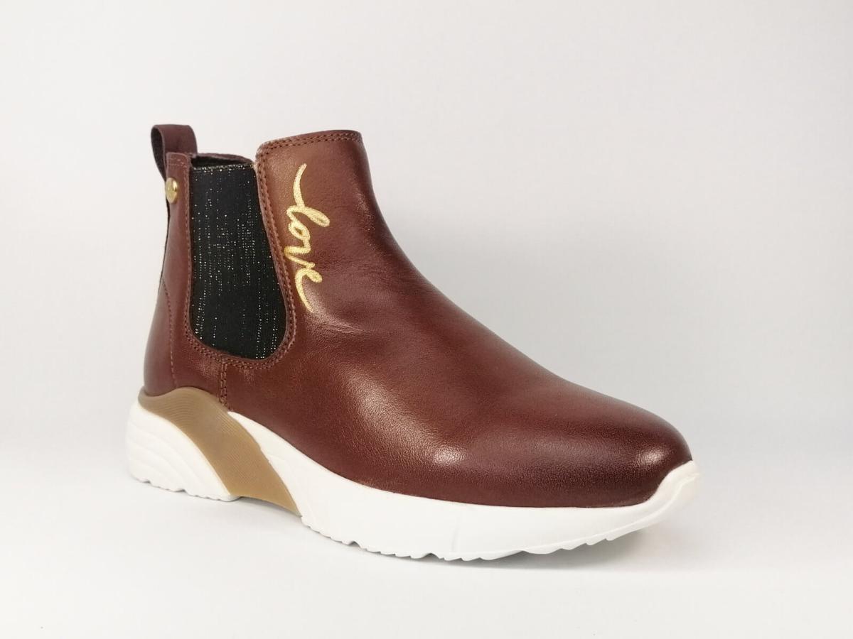 Bottine Chelsea Cuir Camel ORLAND Femme I Pointure Plus