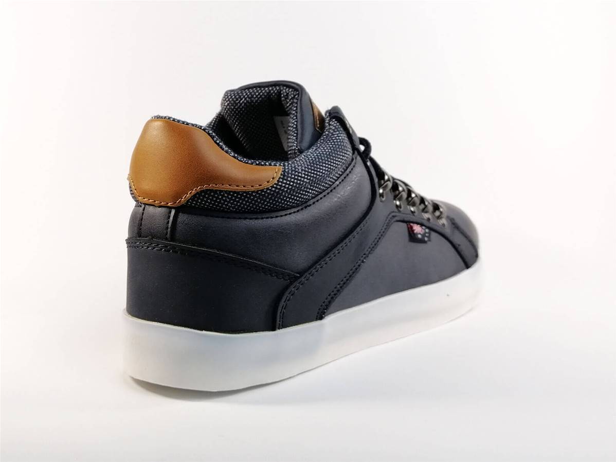 Chaussure montante ROADSIGN simili cuir bleu pour homme