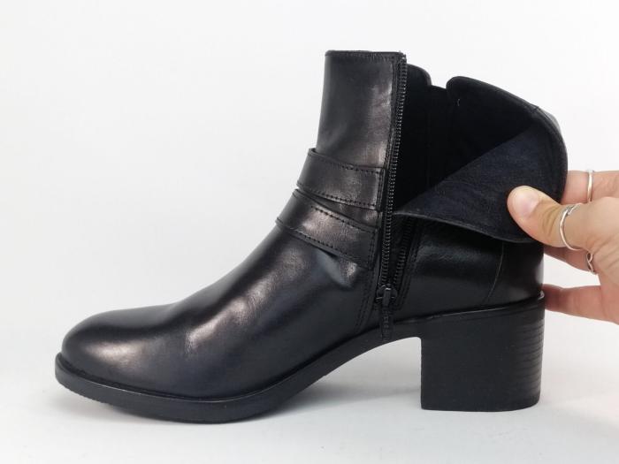 Bottine Noire Femme Cuir Souple MORAN'S I Pointure Plus