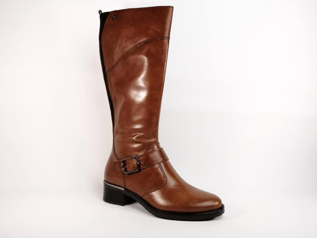 Botte en cuir marron TAMARIS | Pointure Plus