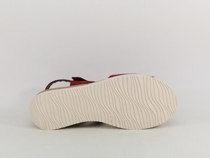 Sandale Rouge Femme Cuir Souple JORDANA I Pointure Plus